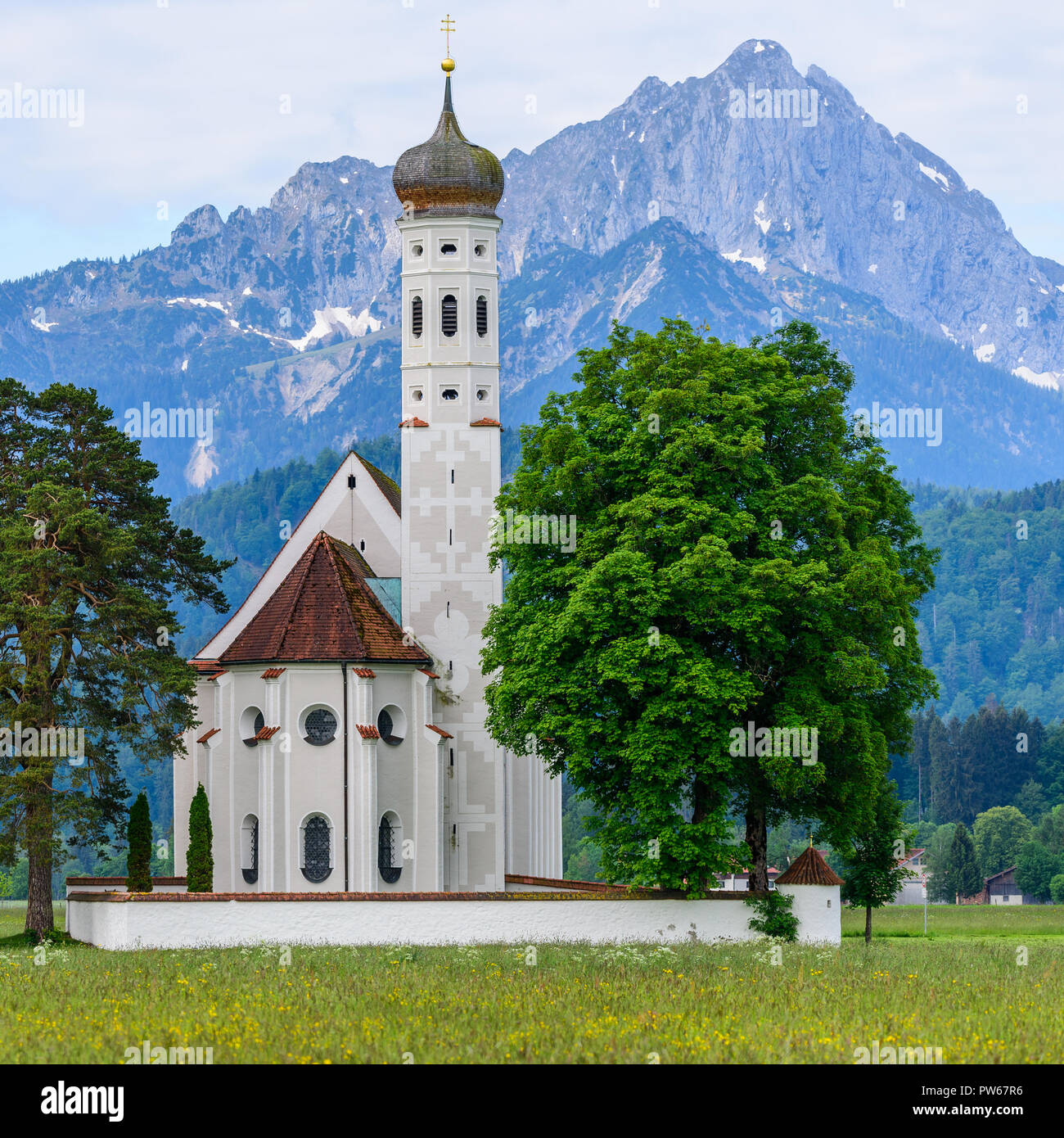 Schwangau, Germany. St. Coloman Church, near the town of Fussen ...