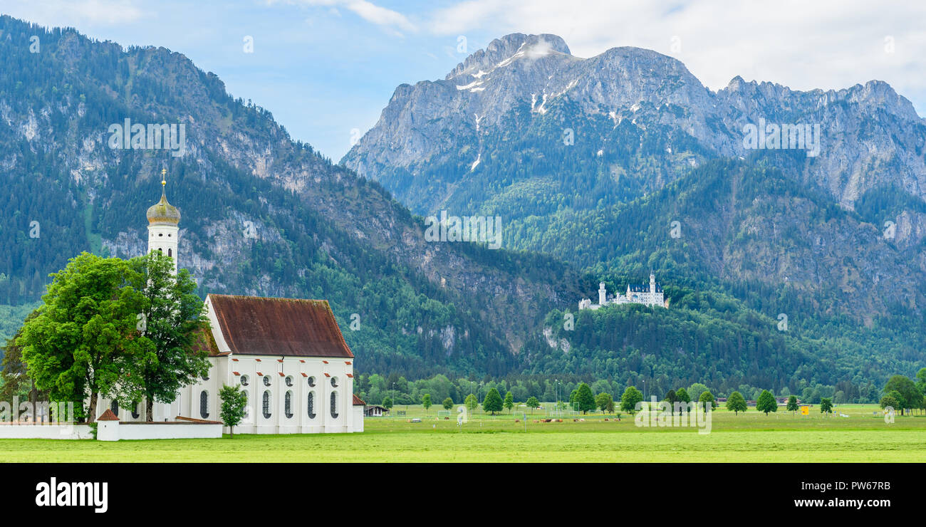 Schwangau, Germany. St. Coloman Church, near the town of Fussen ...