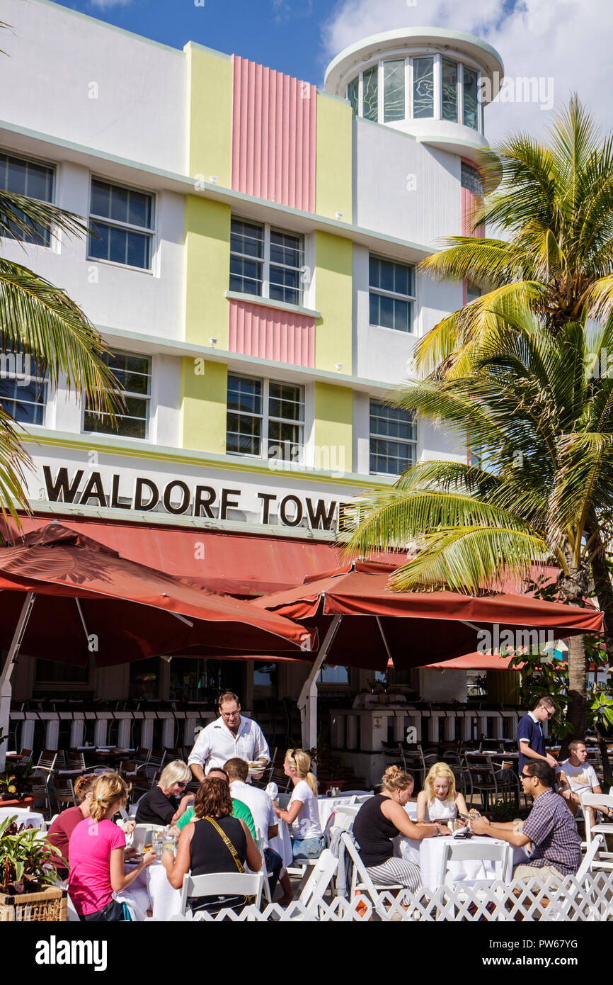 Miami Beach Florida,Ocean Drive,New Year's Day,Waldorf Tower,restaurant ...