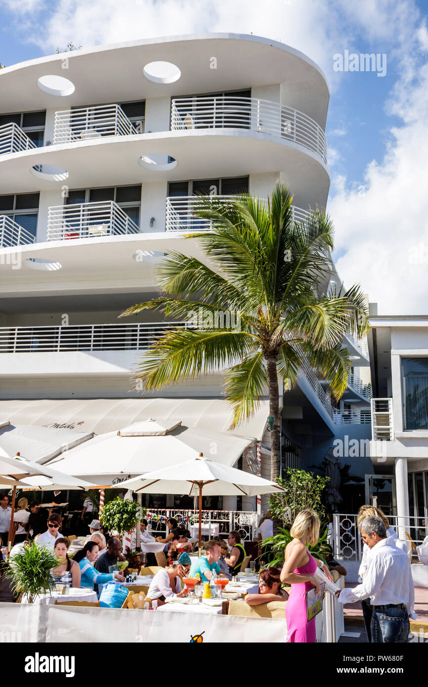 Miami Beach Florida,Ocean Drive,New Year's Day,street,sidewalk cafe ...