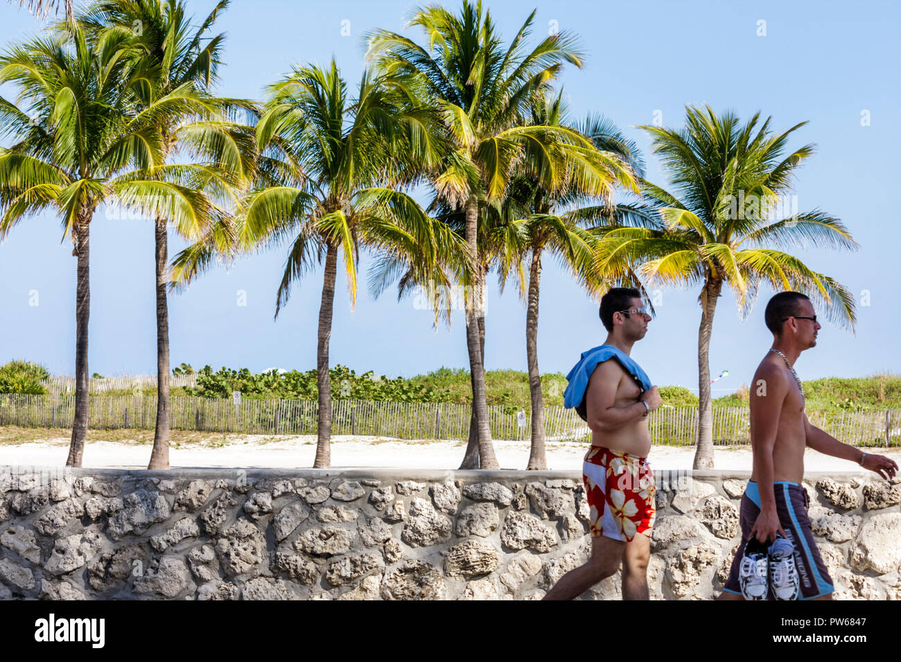 Miami Beach Florida,Lummus Park,man men male adult adults,men,walking ...