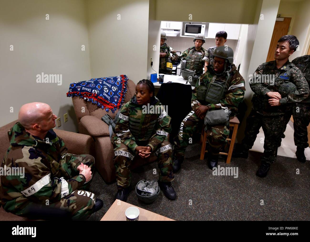 U.S. Air Force Capt. Jennifer Ray, 51st Fighter Wing chaplain, speaks ...