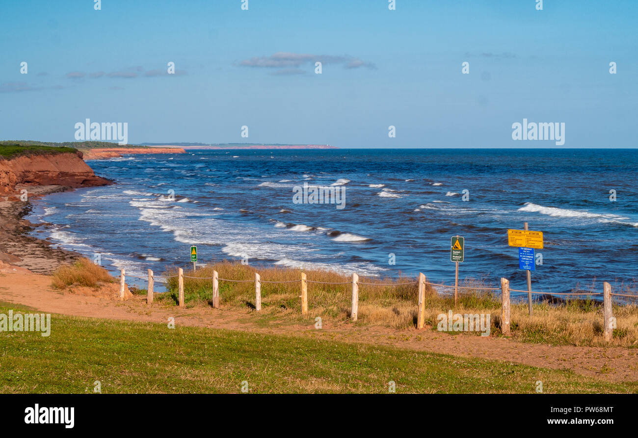 A beach along a central coast drive in Prince Edward Island, Atlantic ...