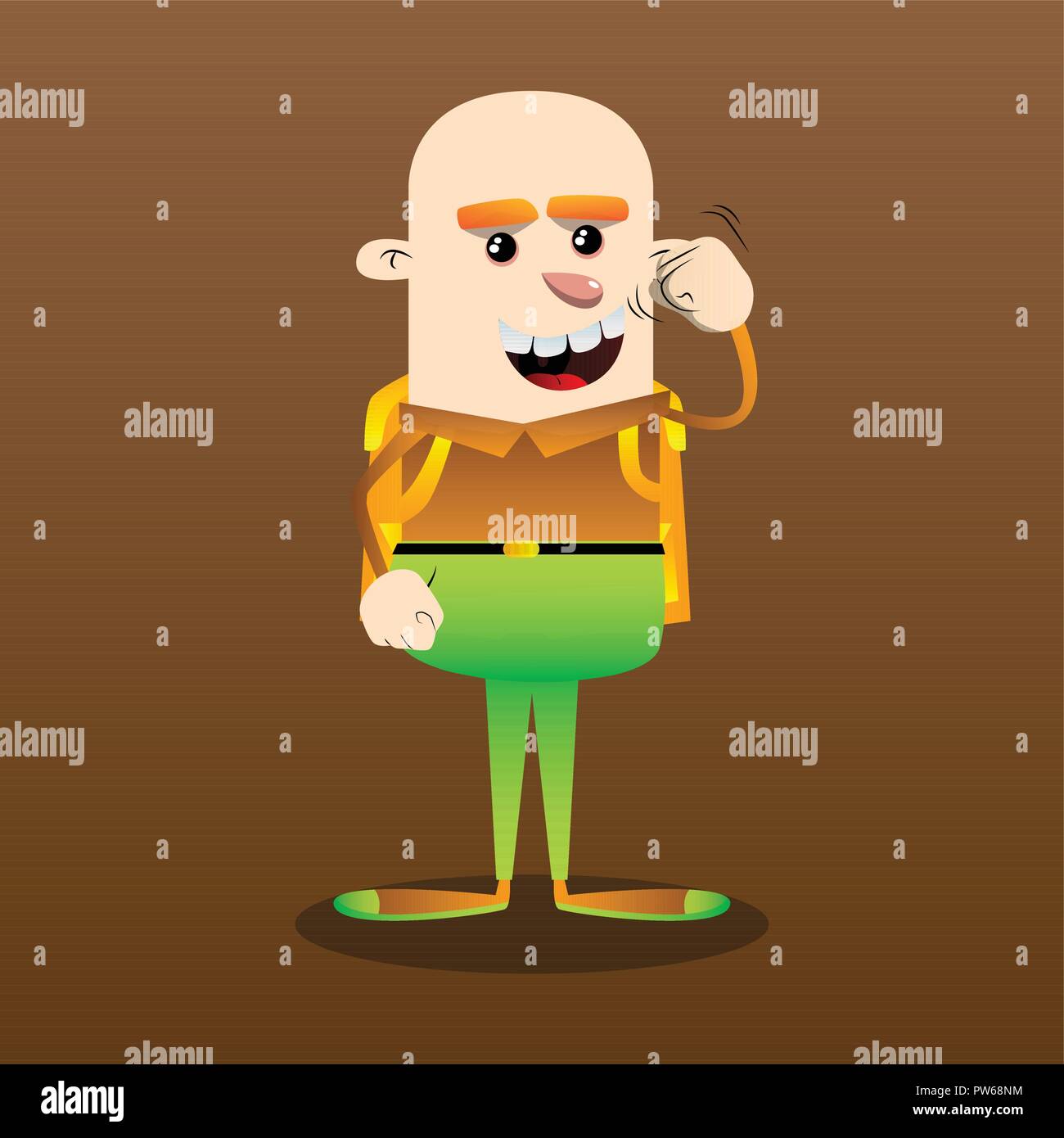 Schoolboy threatening someone, shakes his fist at viewer. Vector ...