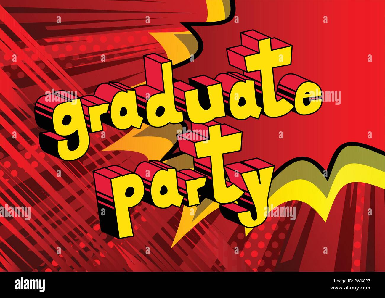 Graduate Party - Vector illustrated comic book style phrase Stock ...