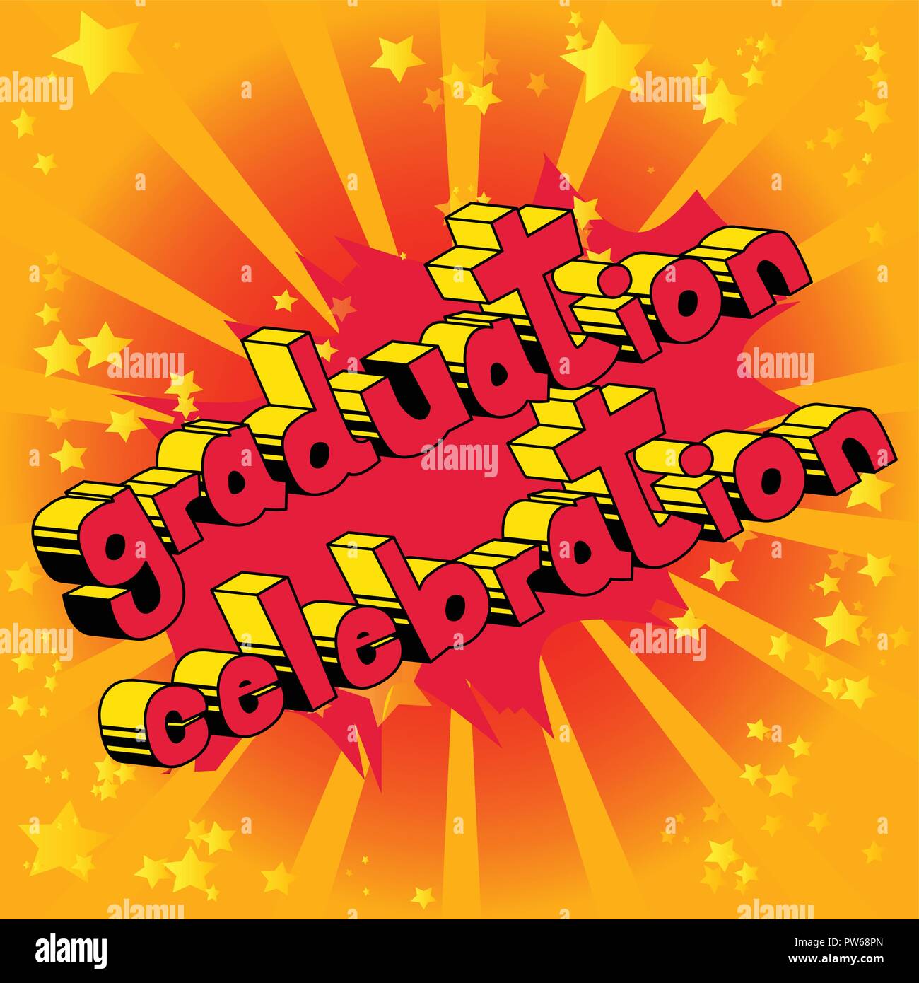 Graduation Celebration - Vector illustrated comic book style phrase ...
