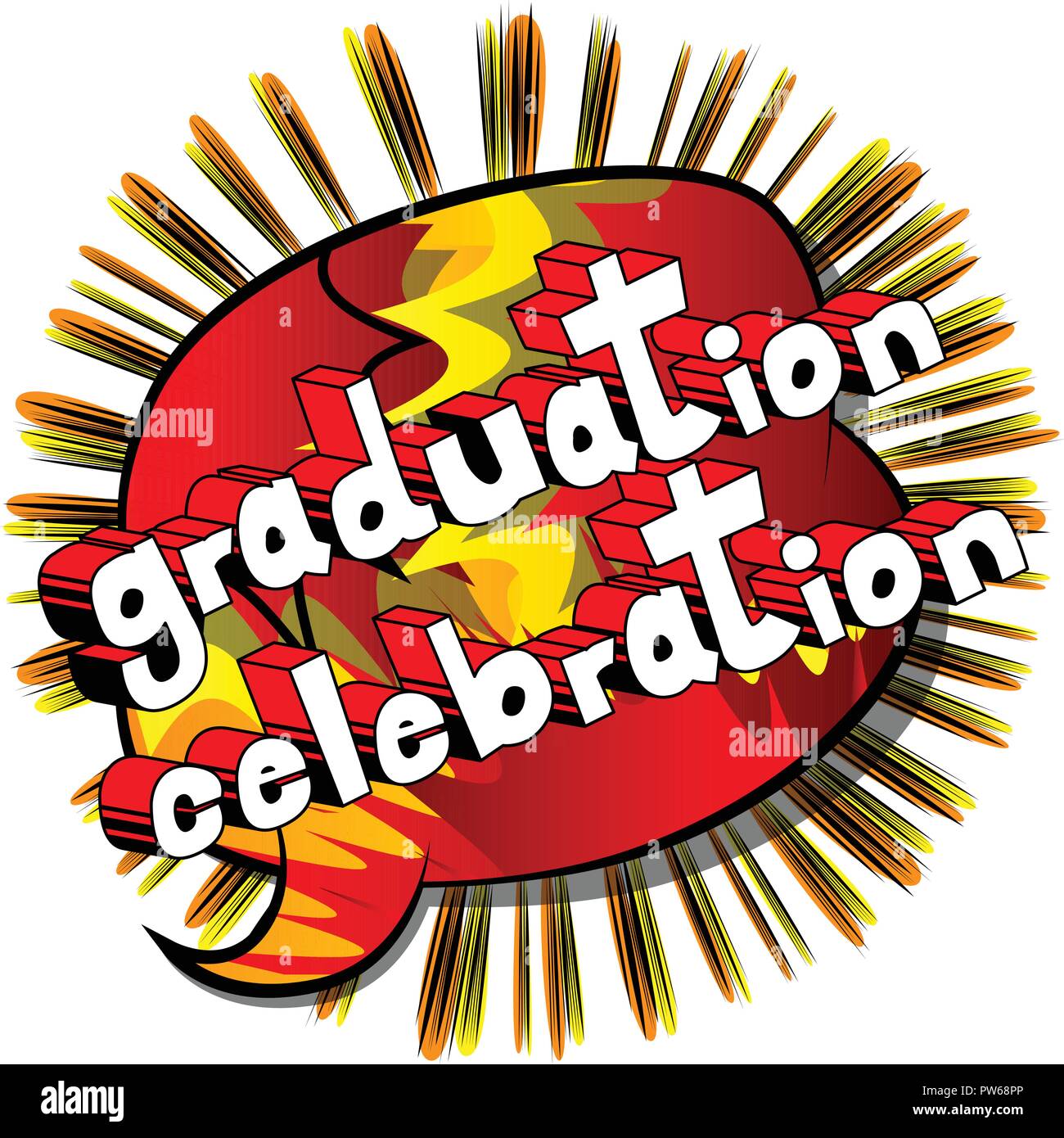 Graduation Celebration - Vector illustrated comic book style phrase ...