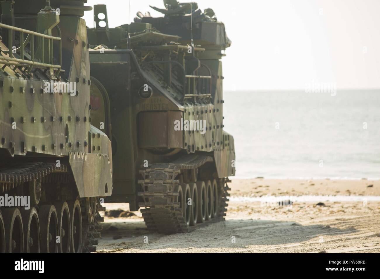 2nd Assault Amphibian Battalion stages their vehicles in preparation ...
