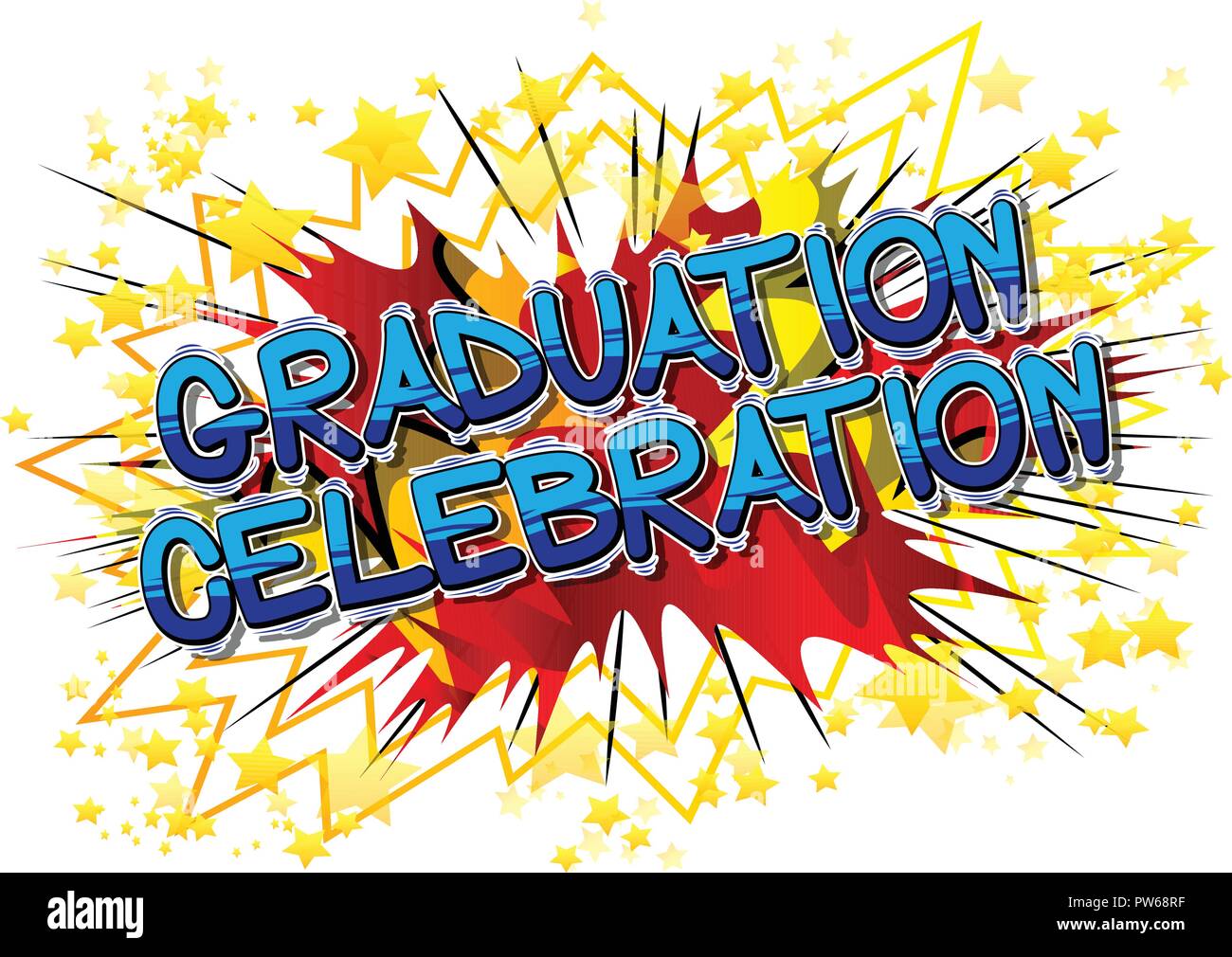 Graduation Celebration - Vector illustrated comic book style phrase ...