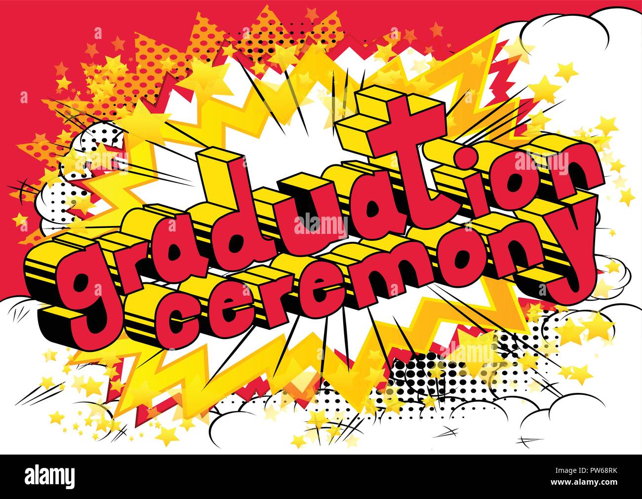 Graduation Ceremony - Vector illustrated comic book style phrase Stock ...