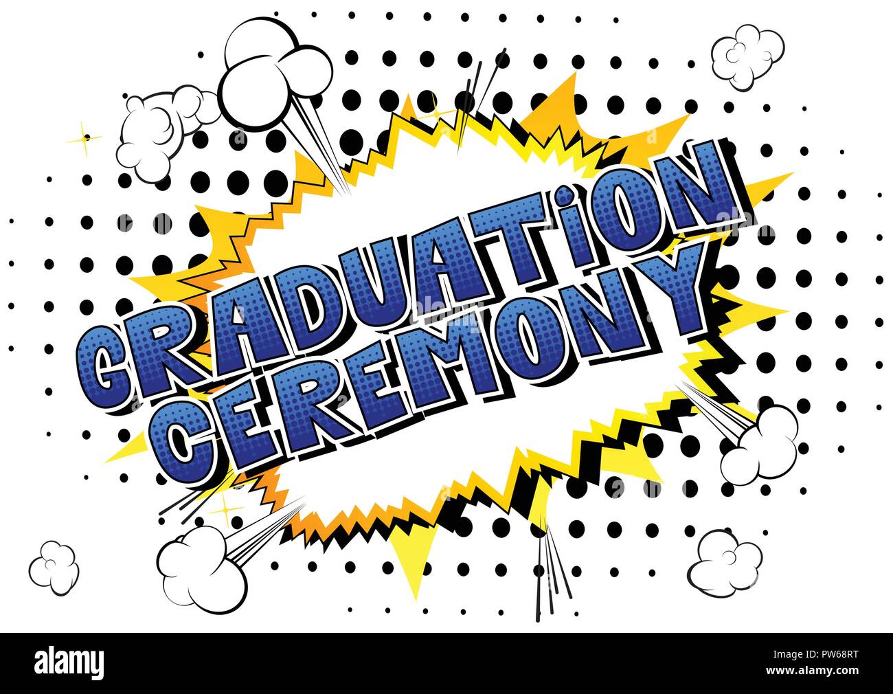 Graduation Ceremony - Vector illustrated comic book style phrase Stock ...