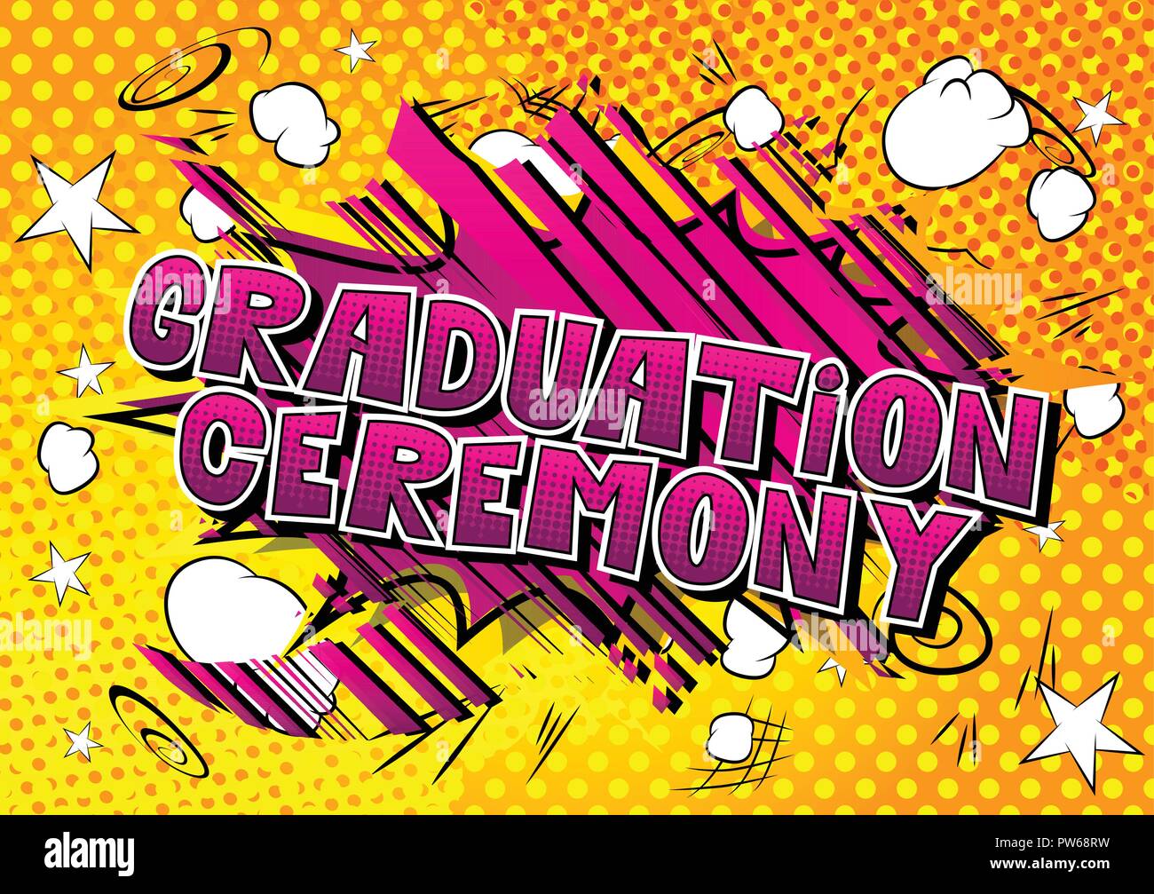 Graduation Ceremony - Vector illustrated comic book style phrase Stock ...