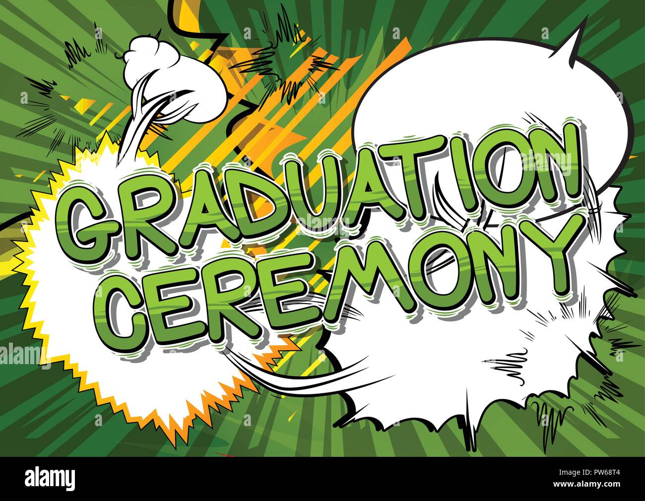 Graduation Ceremony - Vector illustrated comic book style phrase Stock ...