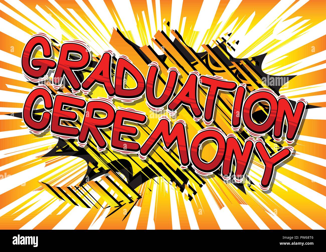 Graduation Ceremony - Vector illustrated comic book style phrase Stock ...