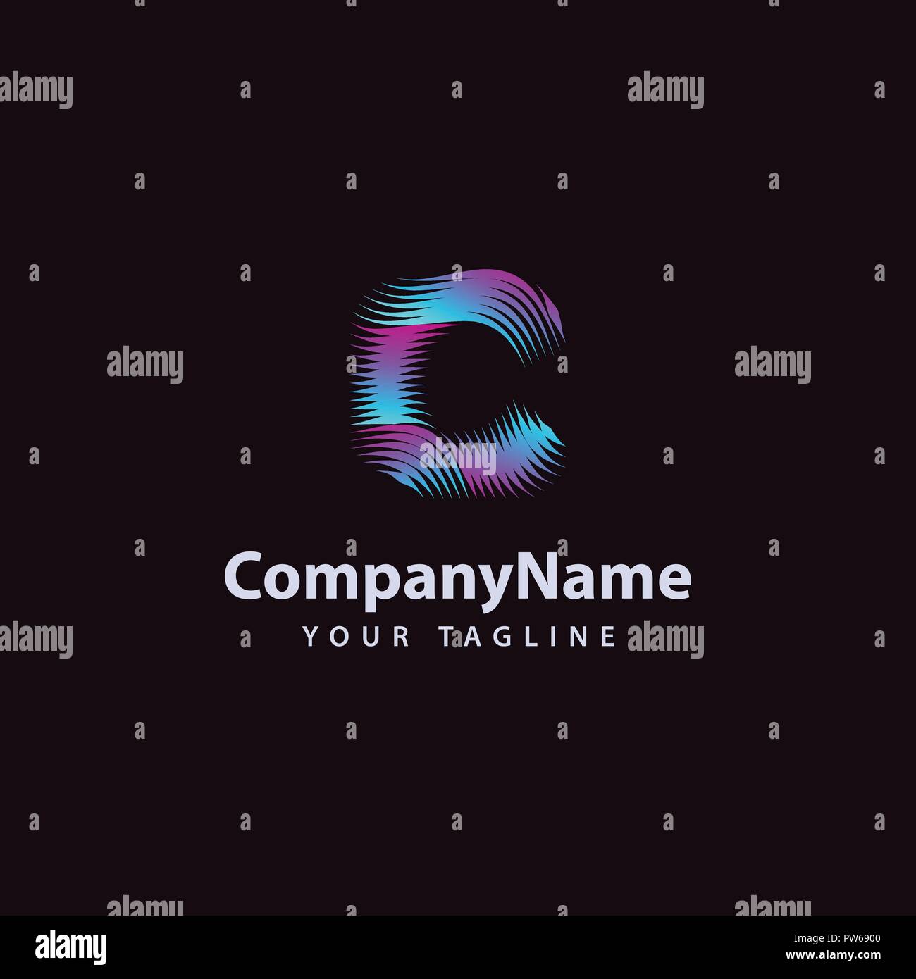 Letter C modern Wave line Logo design template Stock Vector Image & Art ...
