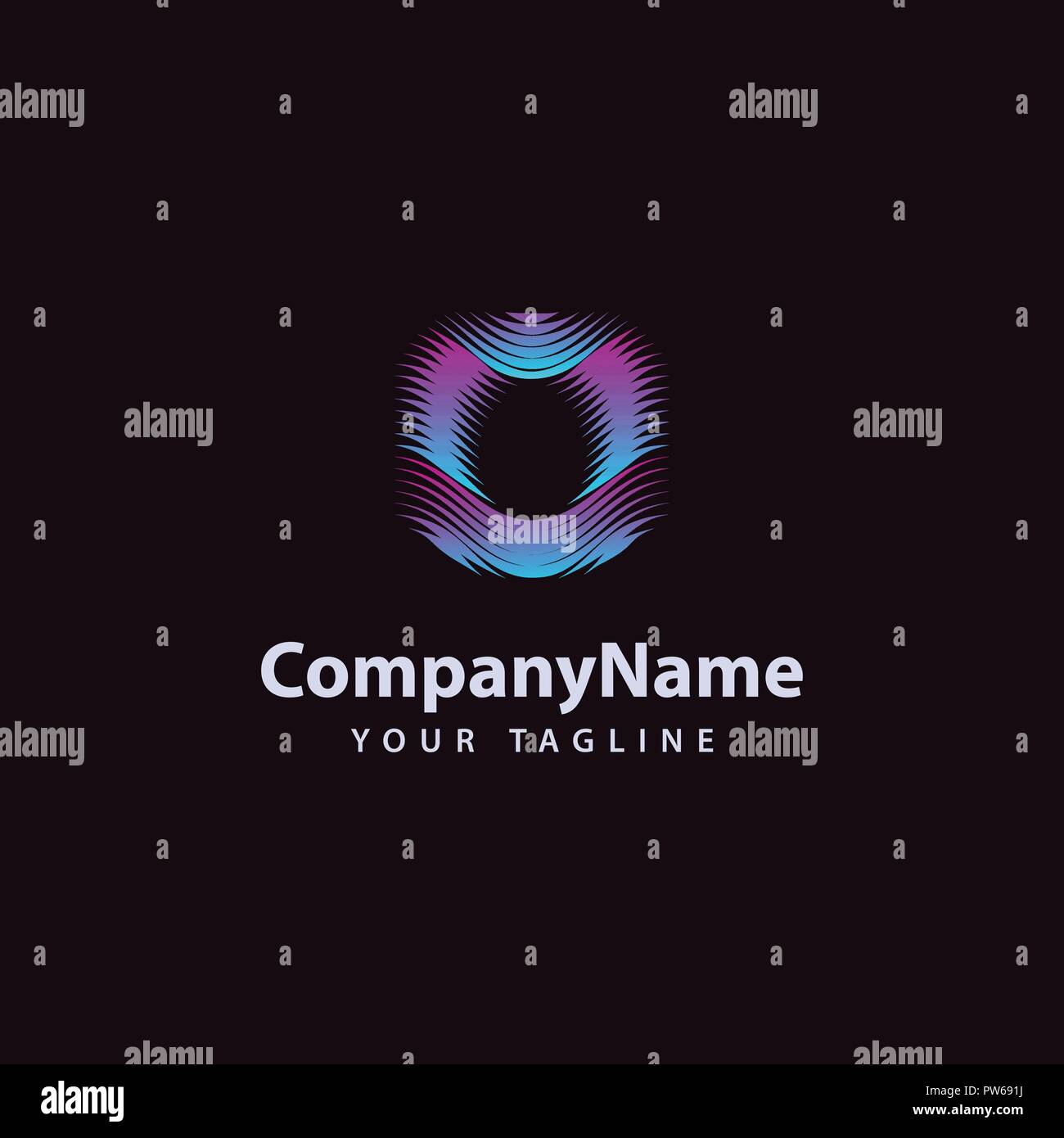 Letter O modern Wave line Logo design template Stock Vector Image & Art ...