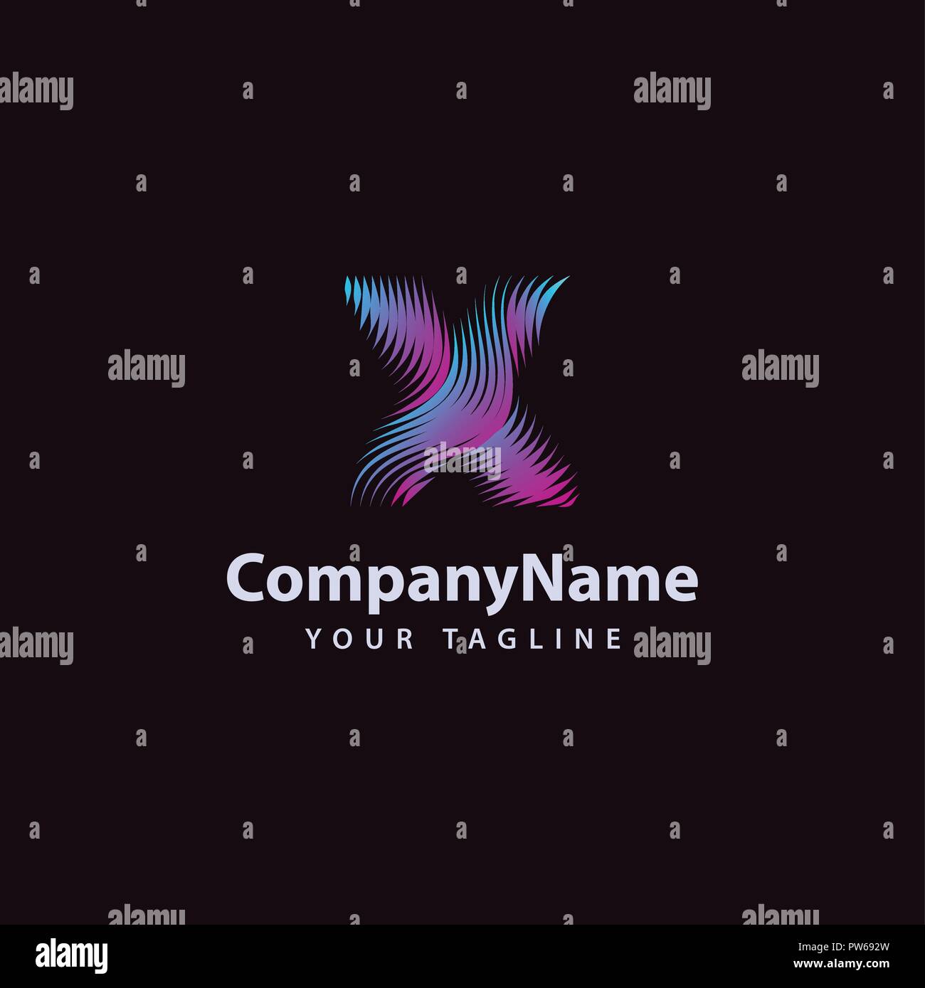 Letter X modern Wave line Logo design template Stock Vector Image & Art ...