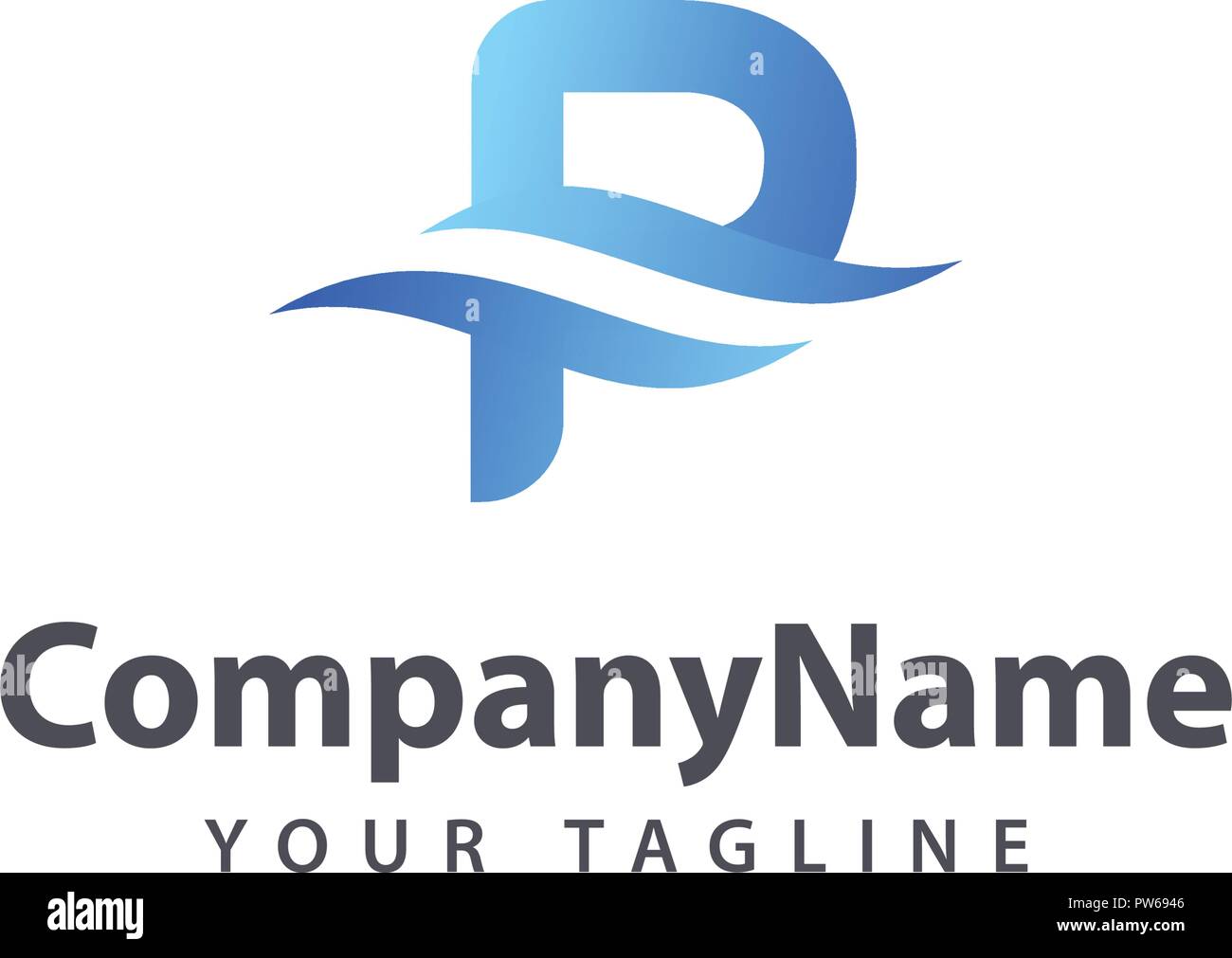 Letter P Wave logo design template Stock Vector Image & Art - Alamy