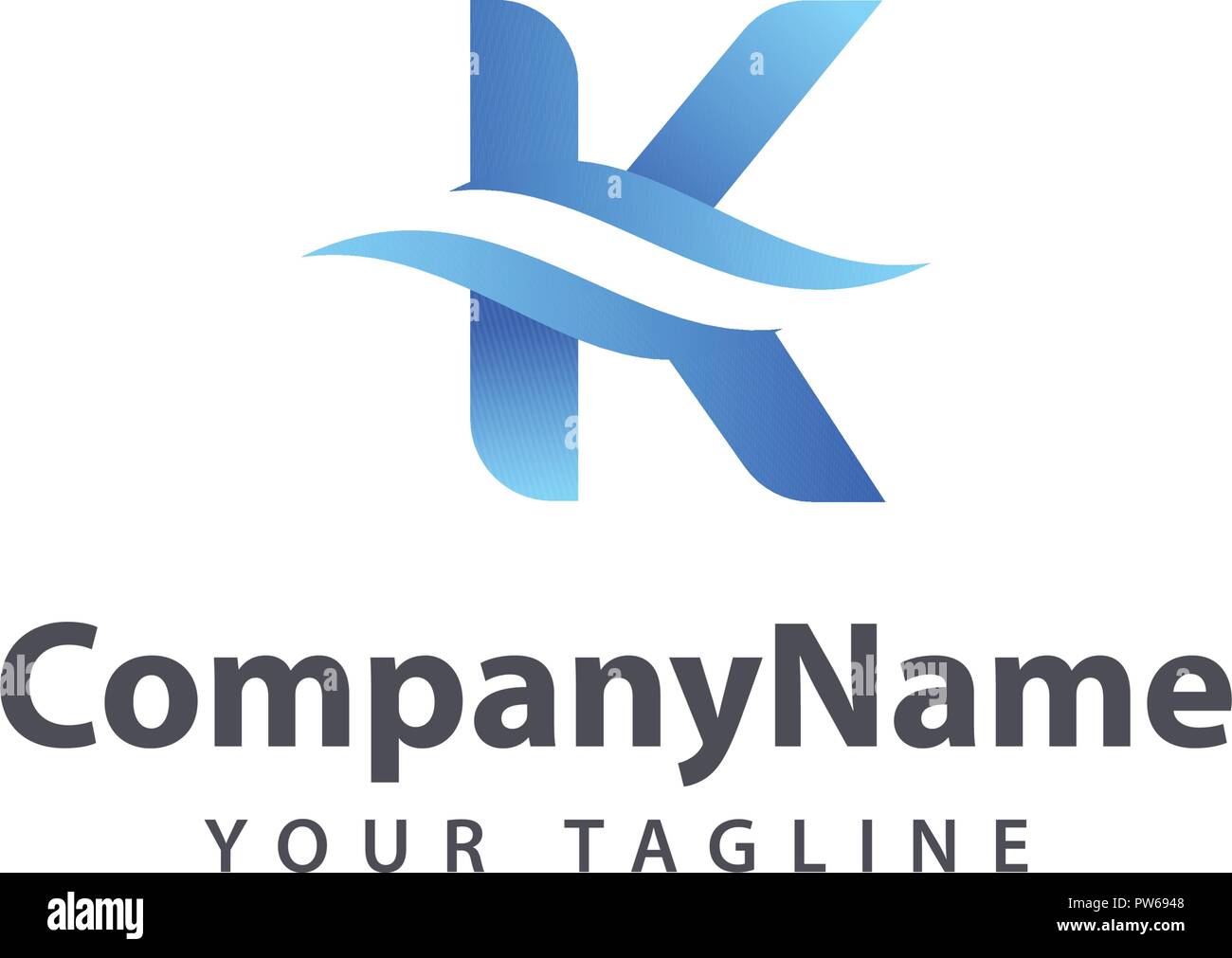 Letter K Wave logo design template Stock Vector Image & Art - Alamy