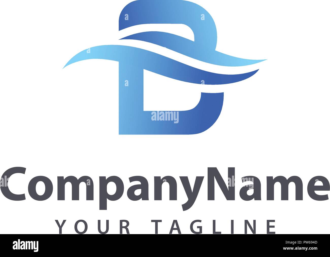 Letter B Wave logo design template Stock Vector Image & Art - Alamy