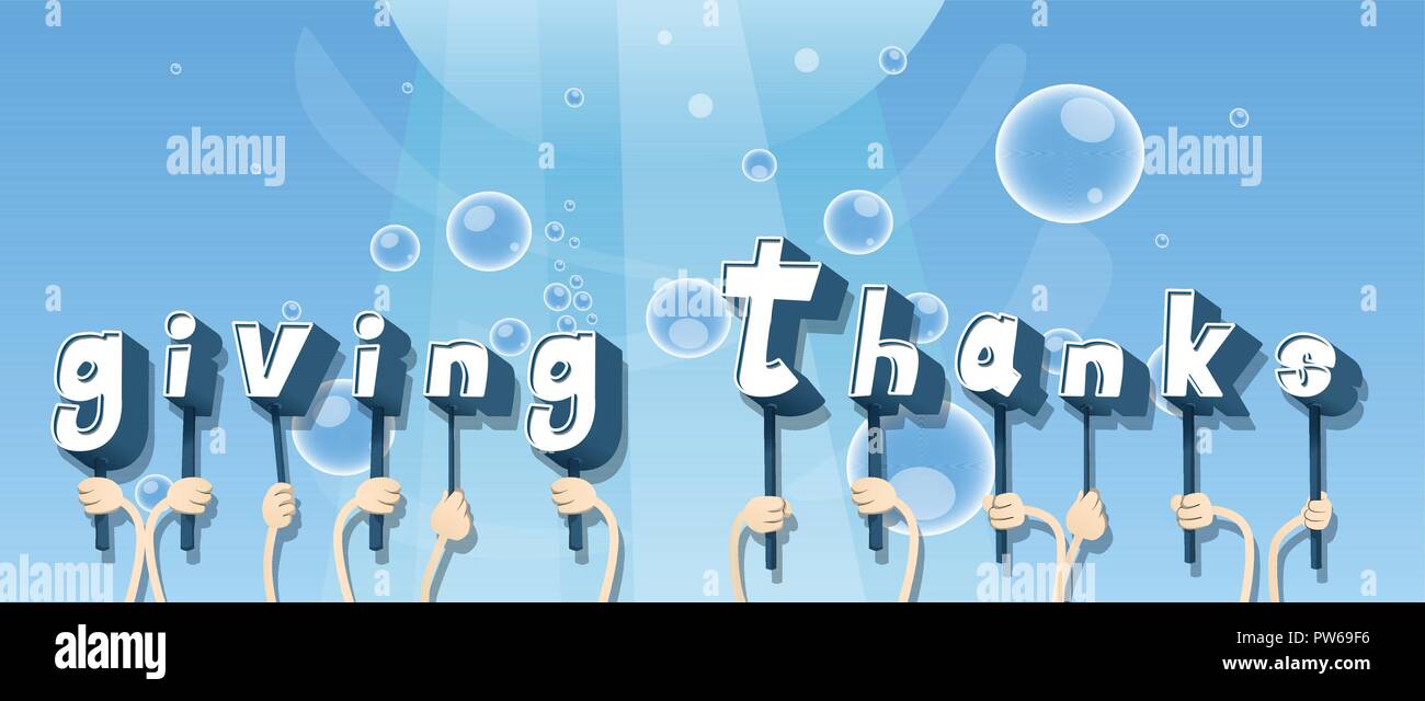 Diverse hands holding letters of the alphabet created the word Giving ...
