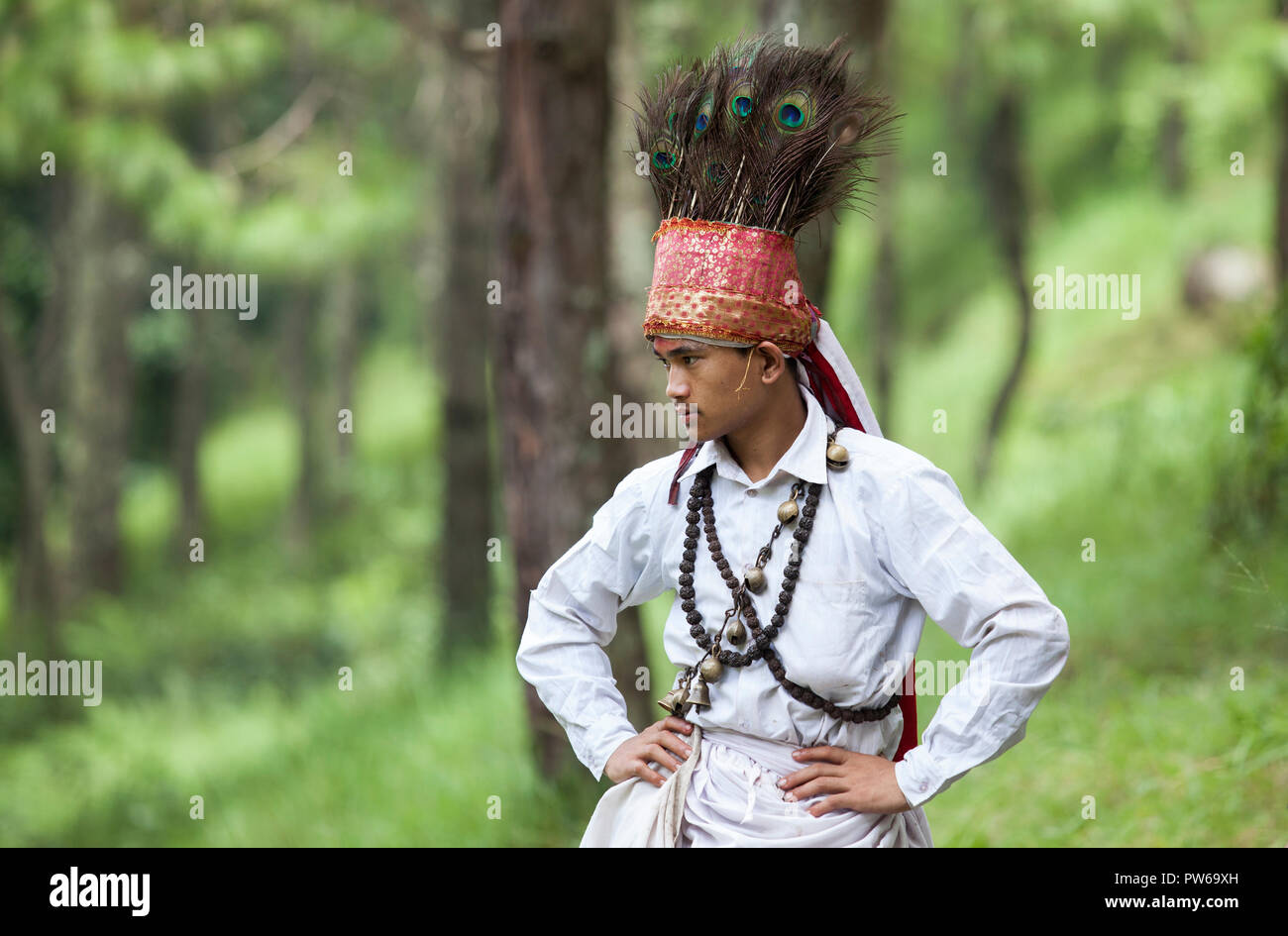 A young shaman in Kavre, Nepal Stock Photo - Alamy