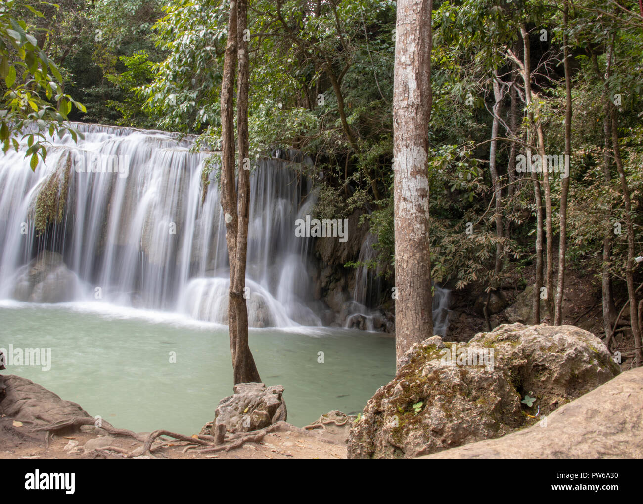 Erawan falls in Thailand Stock Photo - Alamy