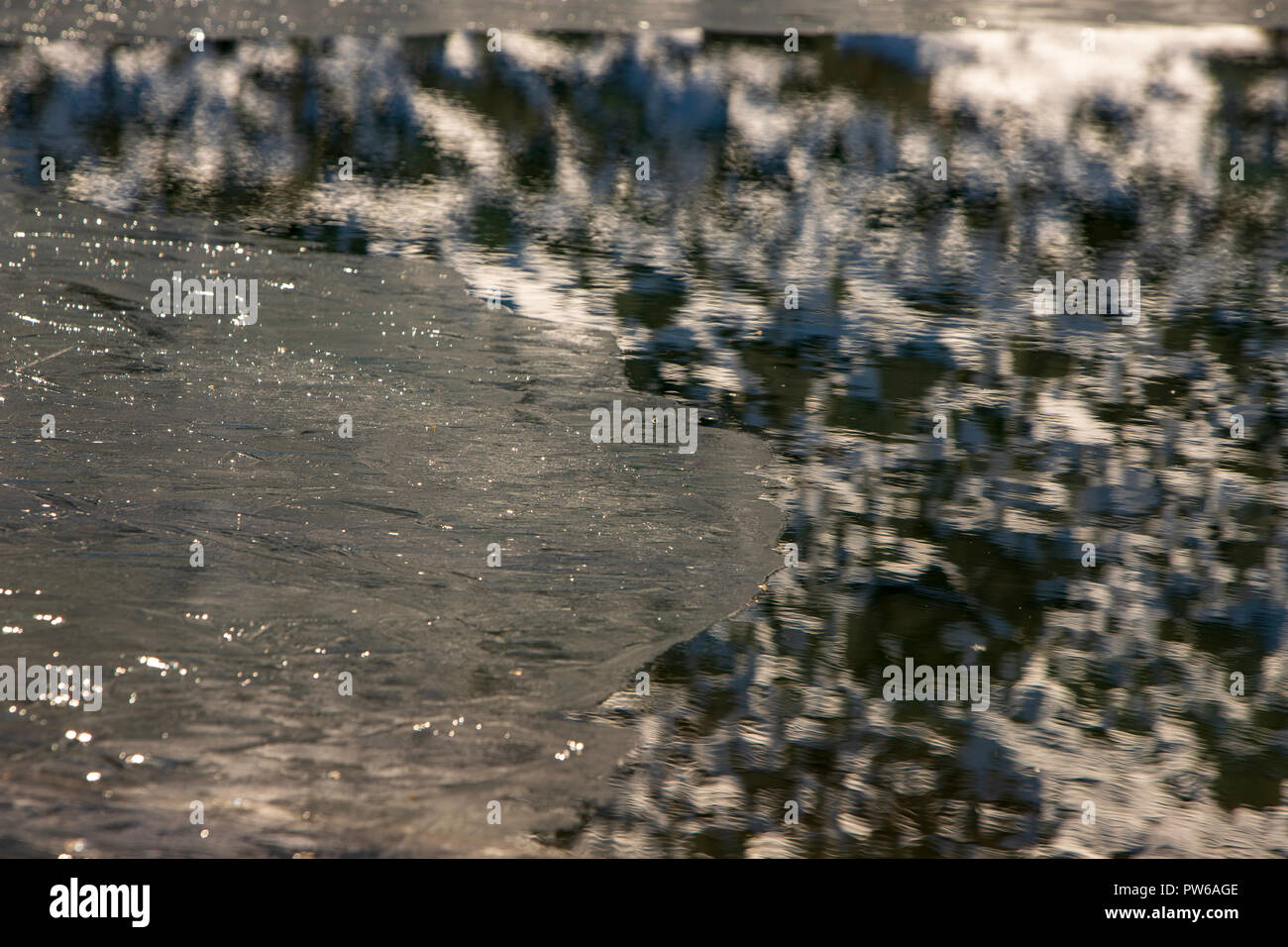 Ice Forming On Lake Stock Photo - Alamy