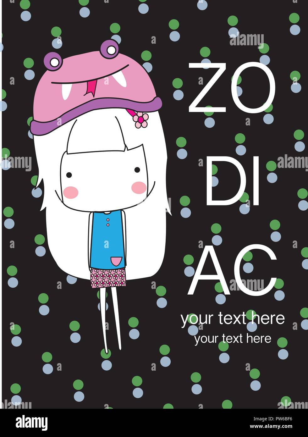 Cute Baby Girl Set zodiac - symbols of chinese horoscope Stock Vector ...