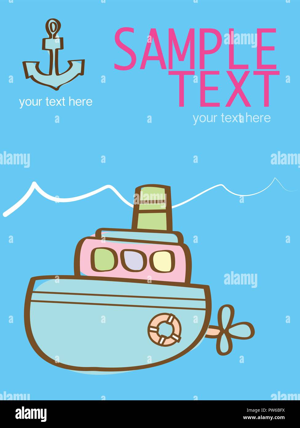 creative vector illustration with a pink submarine Stock Vector Image ...