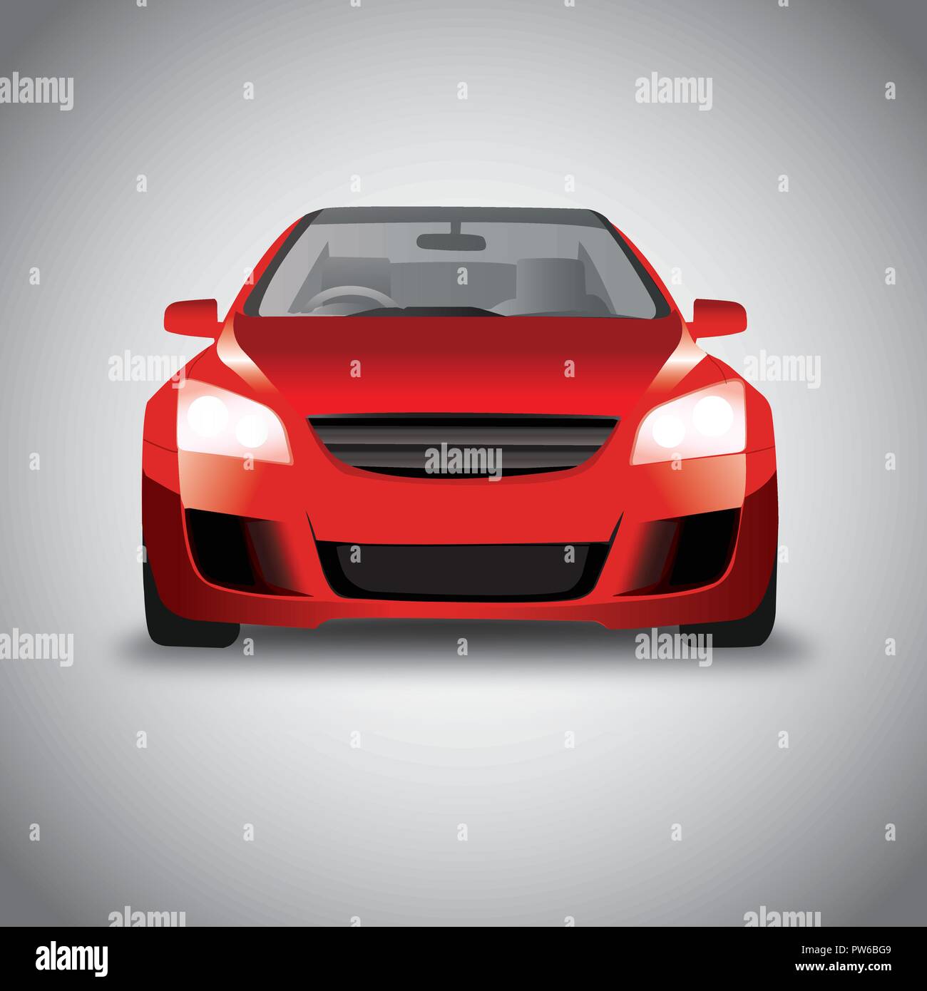 Vector sports red car front view Stock Vector Image & Art - Alamy