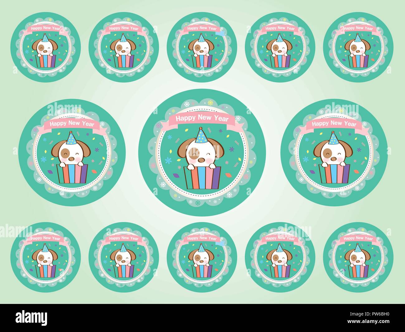 puppy new year tag Stock Vector Image & Art - Alamy