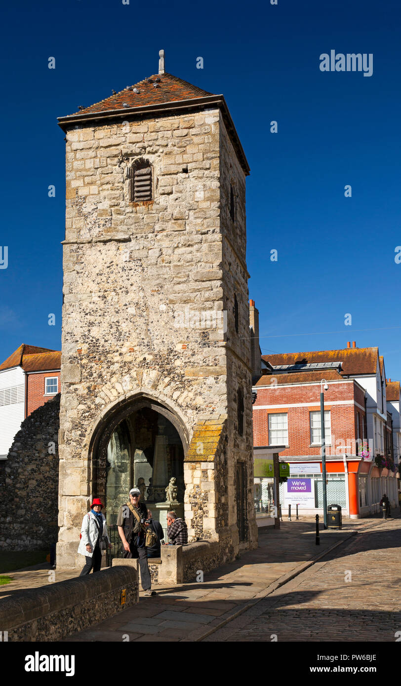 UK, Kent, Canterbury, Burgate, medieval tower of former St Mary ...