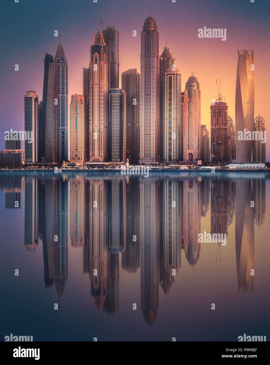 Dubai Marina bay view from Palm Jumeirah, UAE Stock Photo - Alamy