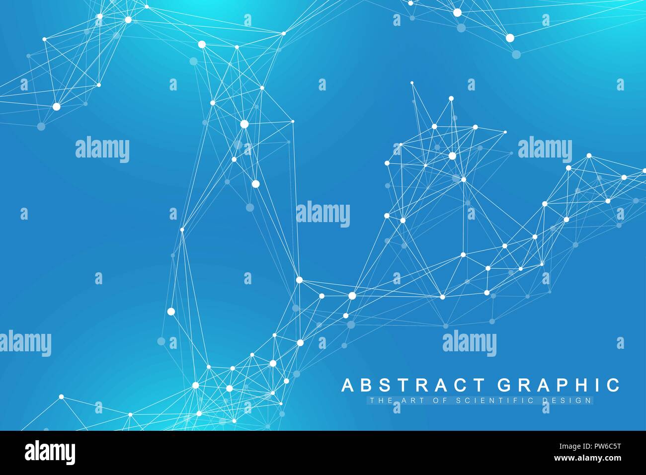 Technology abstract background with connected line and dots. Big data ...