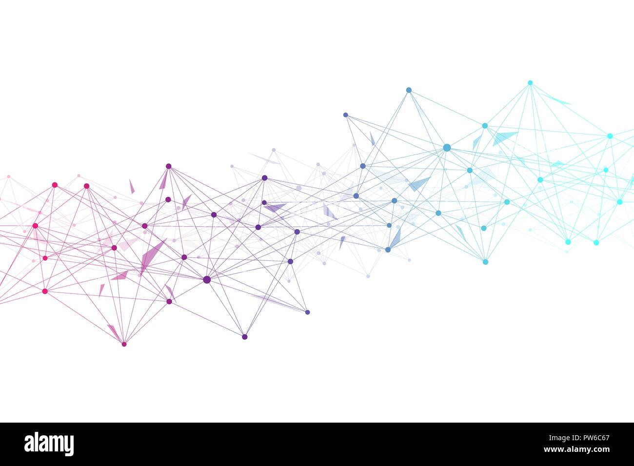 Technology Abstract Background With Connected Line And Dots Big Data Visualization Perspective