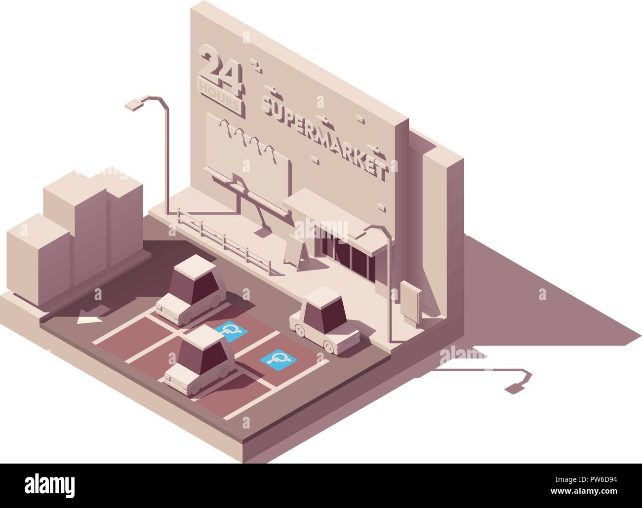 Vector supermarket car parking lot Stock Vector Image & Art - Alamy