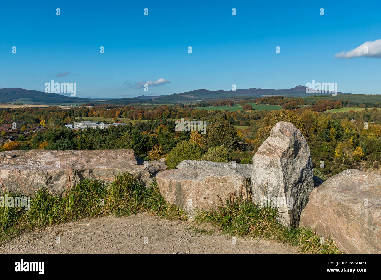 Artwork A Place of Origin with Bennachie in the distance, Kemnay Stock ...