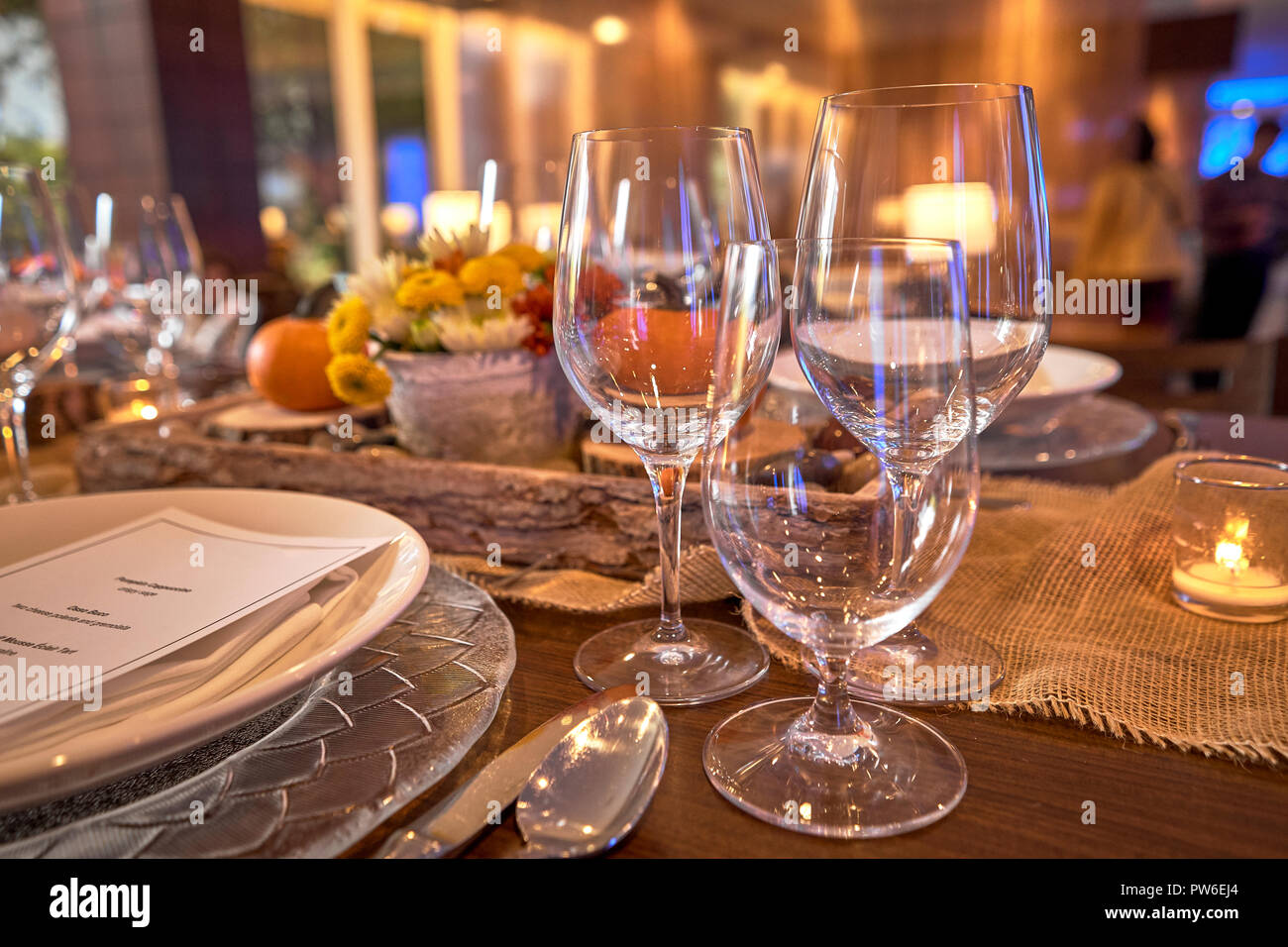 Decorated table to eat Stock Photo - Alamy