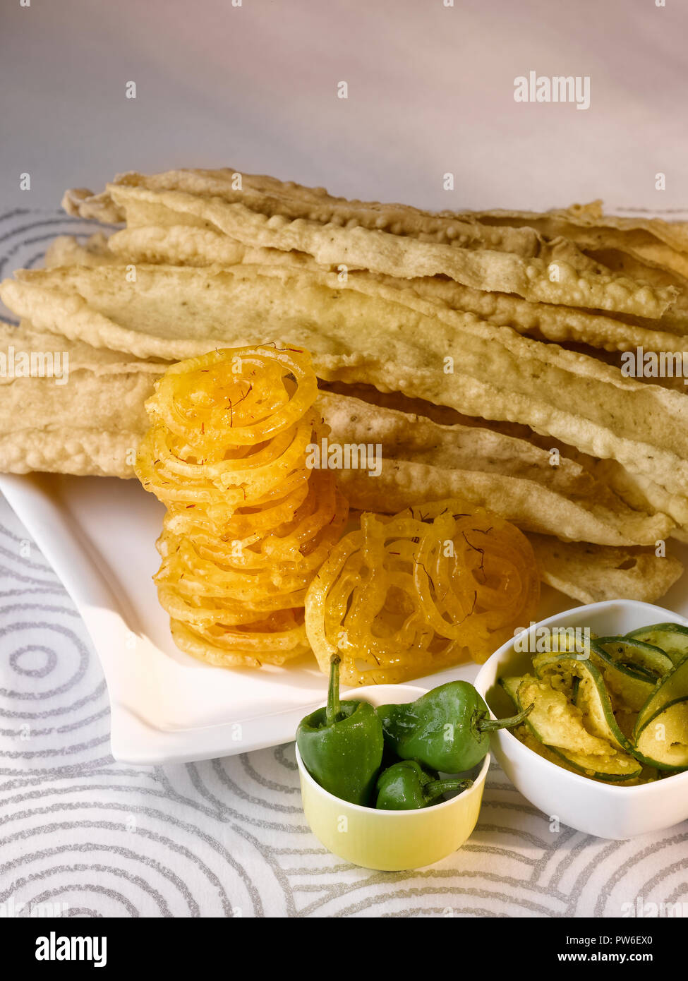 INDIAN SAVOURY MADE FROM FRIED GRAM FLOOR CALLED FAFDA GANTHIA WITH ...