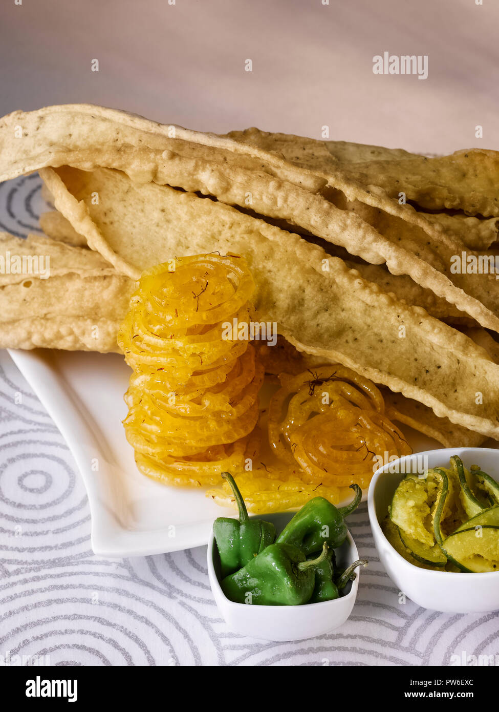 INDIAN SAVOURY MADE FROM FRIED GRAM FLOOR CALLED FAFDA GANTHIA WITH ...