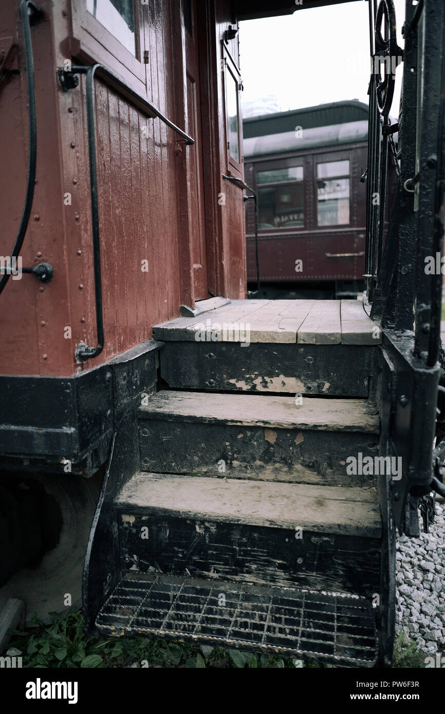Old train stairs Stock Photo - Alamy