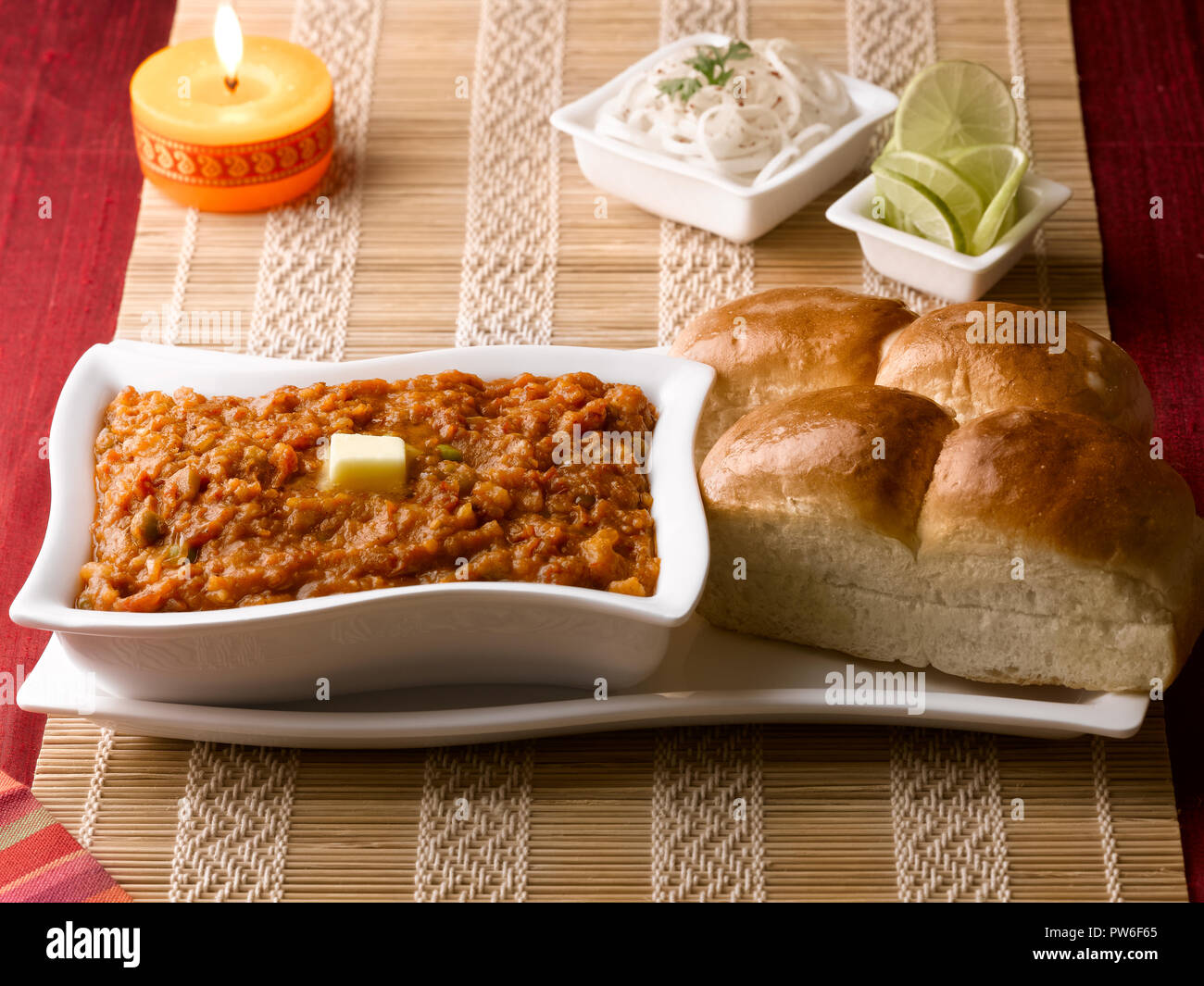 PAV BHAJI, A MIXED VEGETABLE SERVED WITH BREAD, STREET FOOD POPULAR IN ...