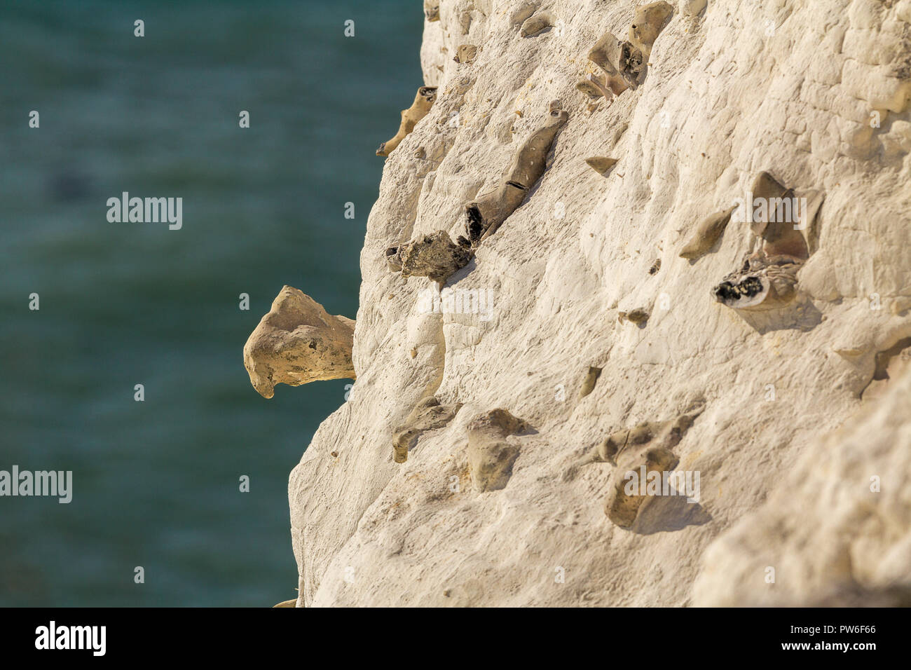 Seaford head UK cliff erosion crumbling chalky cliffs take a battering ...