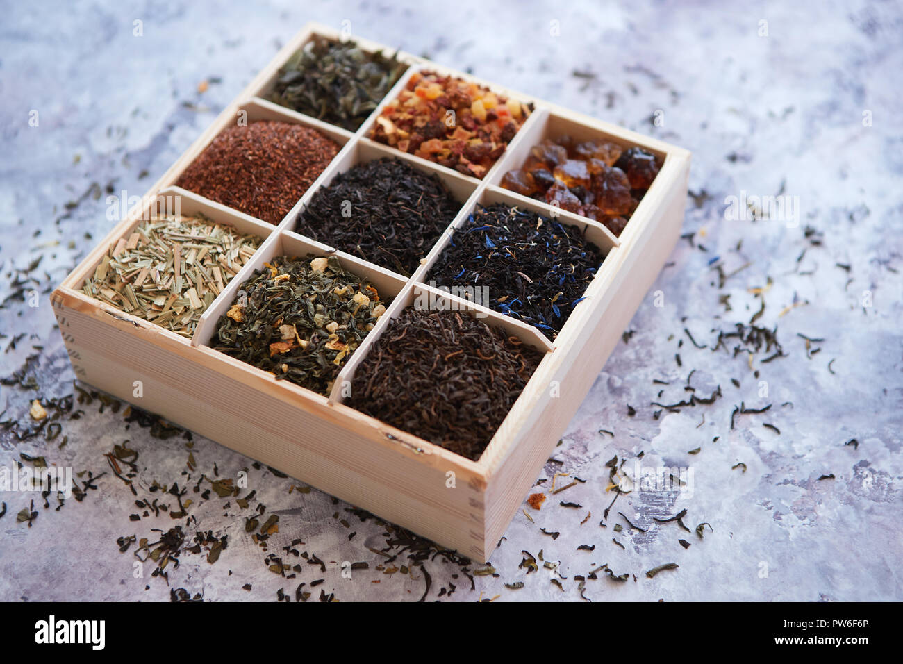 Set of dry black tea hi-res stock photography and images - Alamy