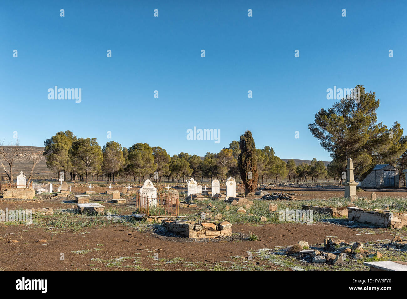 SUTHERLAND, SOUTH AFRICA, AUGUST 8, 2018: The Anglo-Boer War cemetery ...