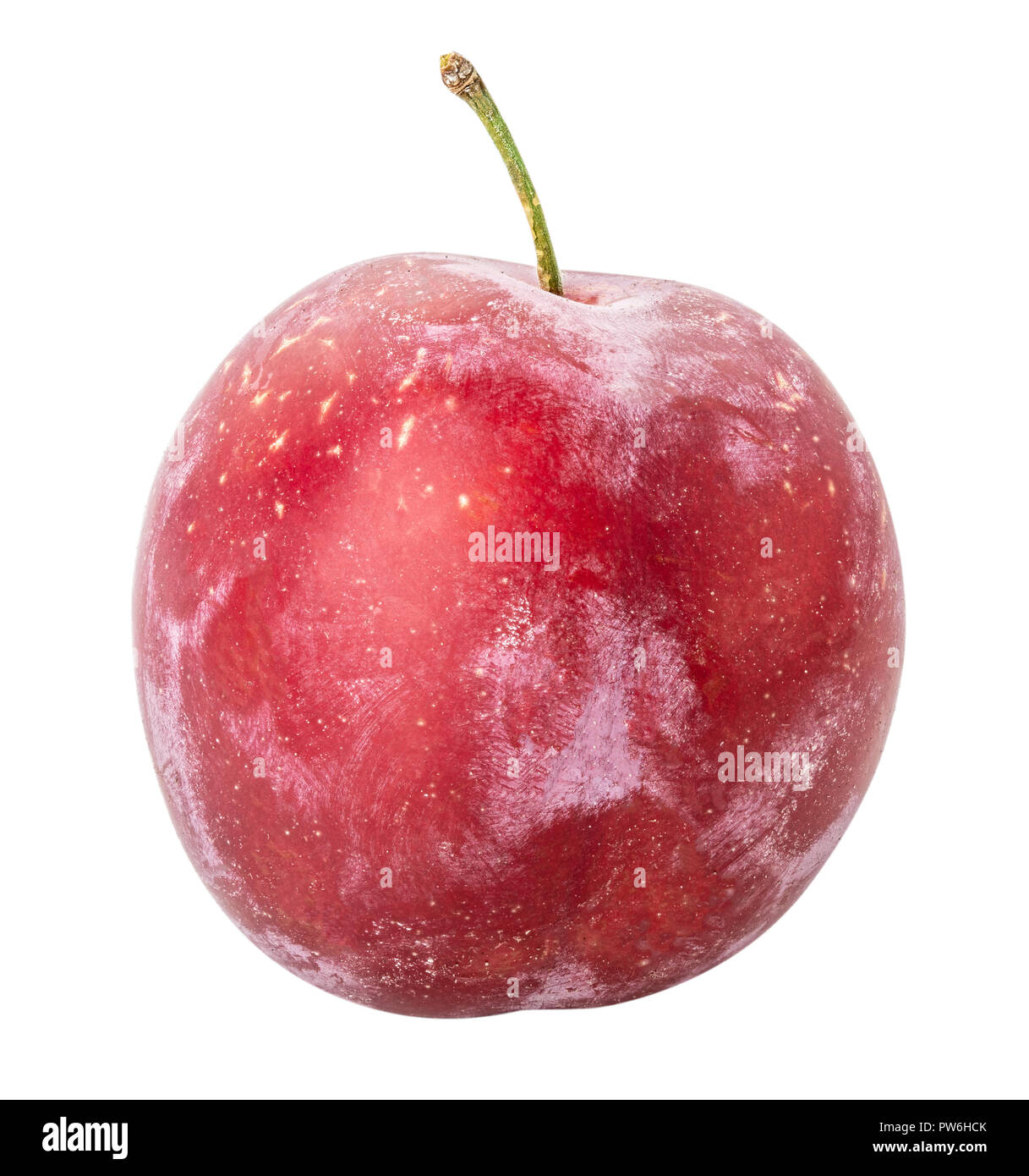 Red fresh plum isolated on white background. Clipping path Stock Photo ...