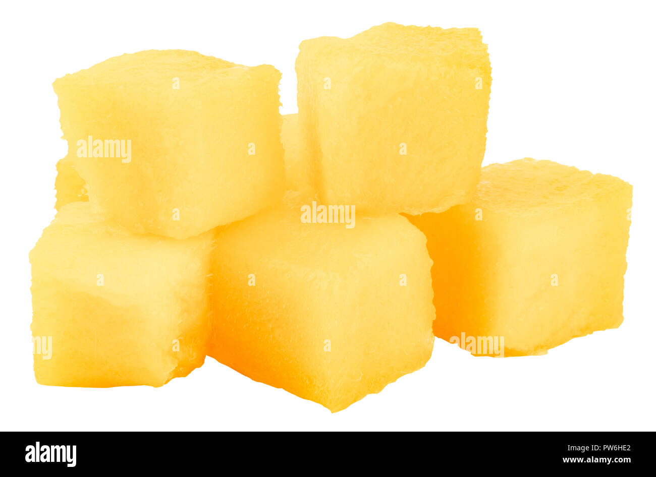 mango cube slice isolated on the white background Stock Photo - Alamy