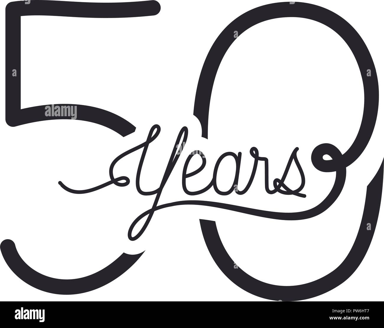 number 50 for anniversary celebration card icon Stock Vector Image ...