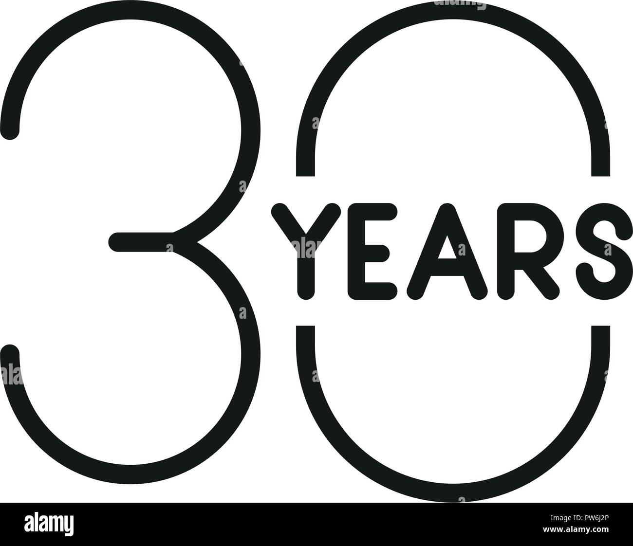 number 30 for anniversary celebration card icon Stock Vector Image ...